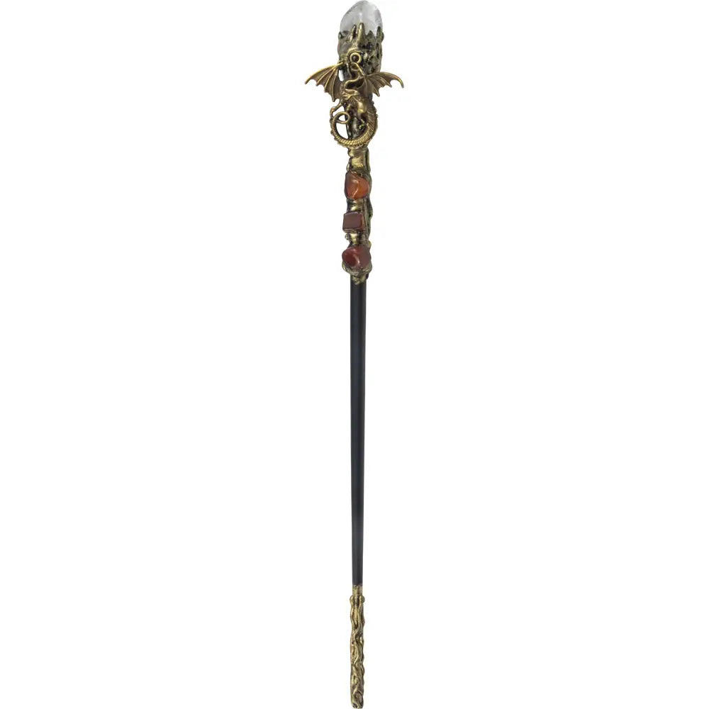 Magick Wand - Clear Quartz w/ Gold Dragon– Asheville Pagan Supply